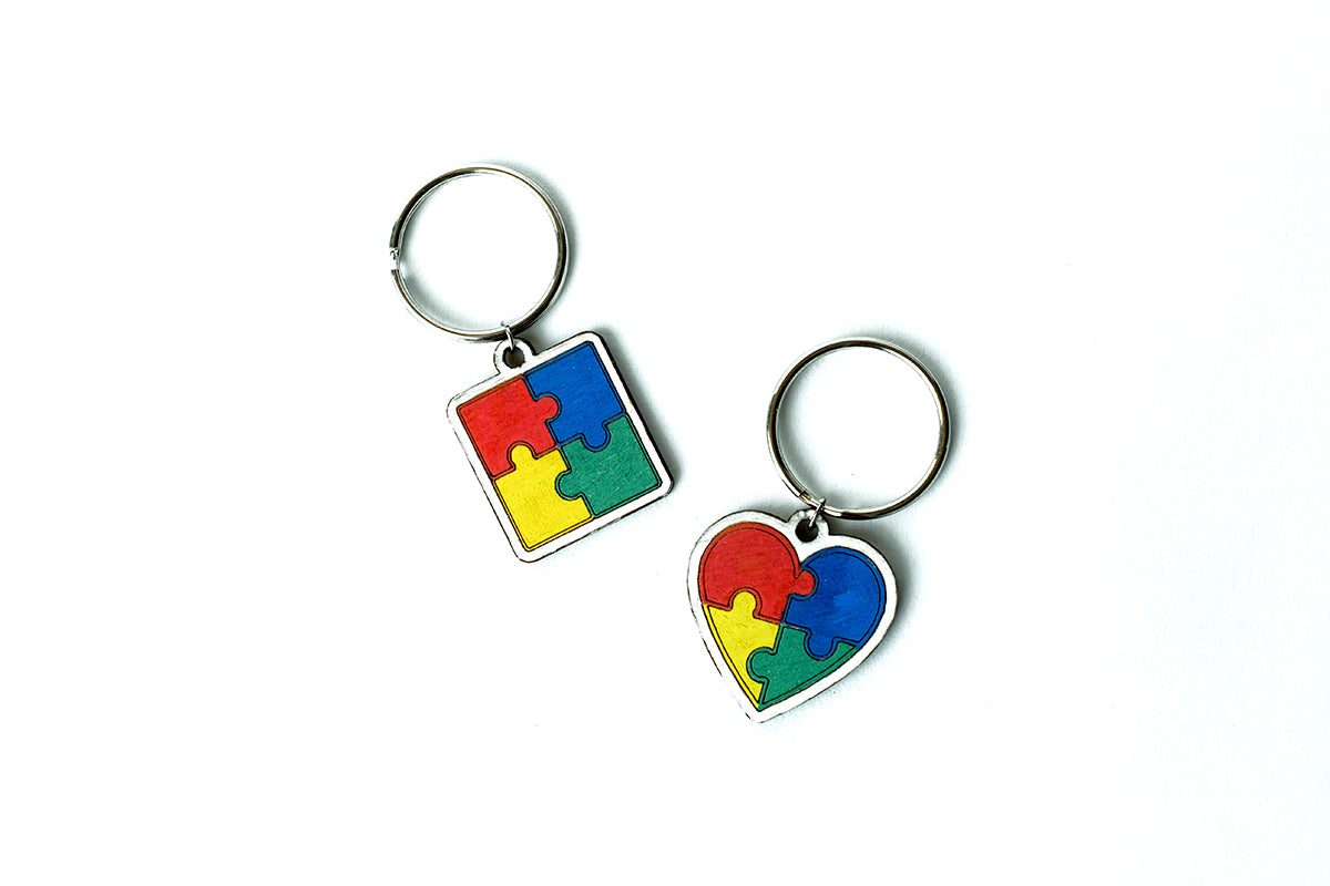 Autism Awareness Puzzle Piece Keychain – autisticandloved